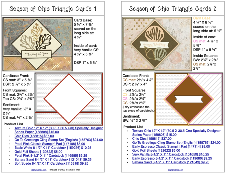 Season of Chic Triangle Cards