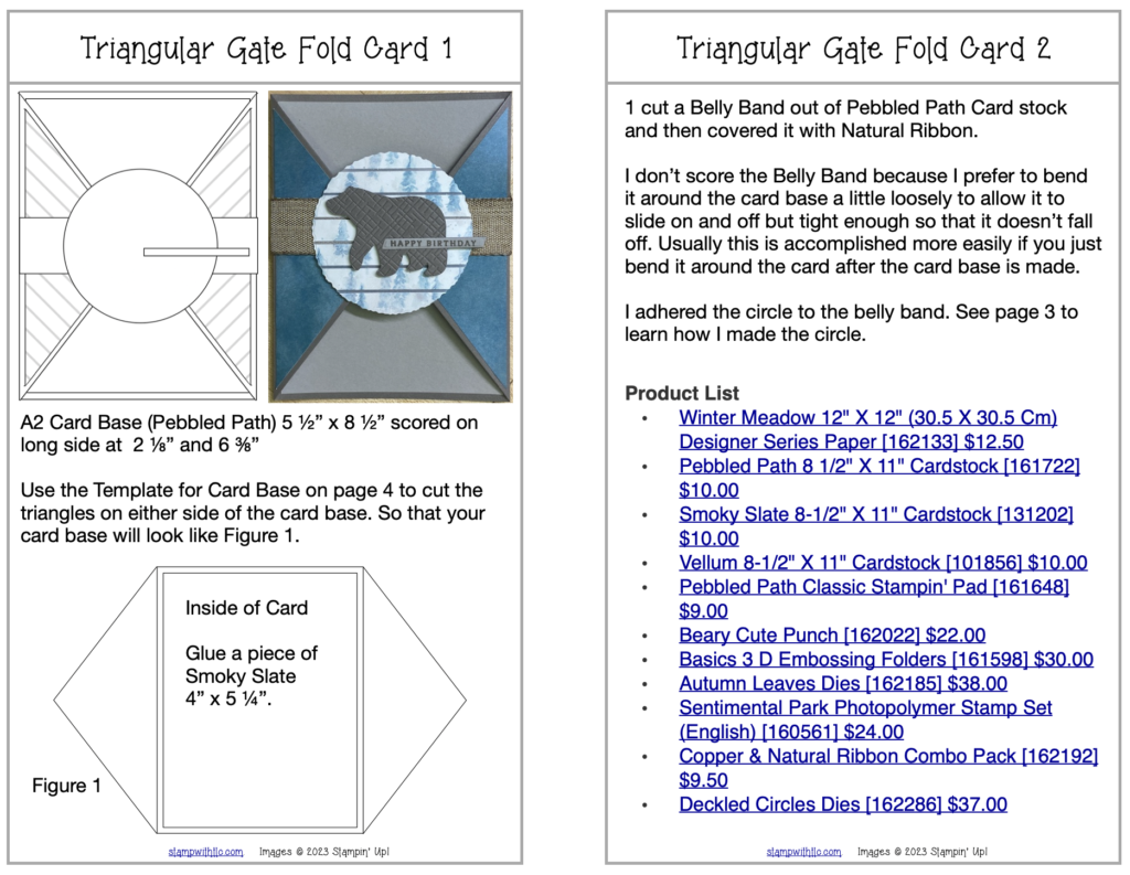 Triangular Gate Fold Card