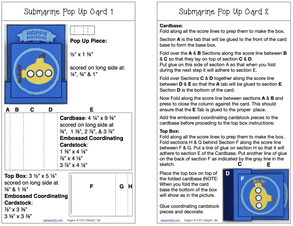 Submarine Pop Up Card