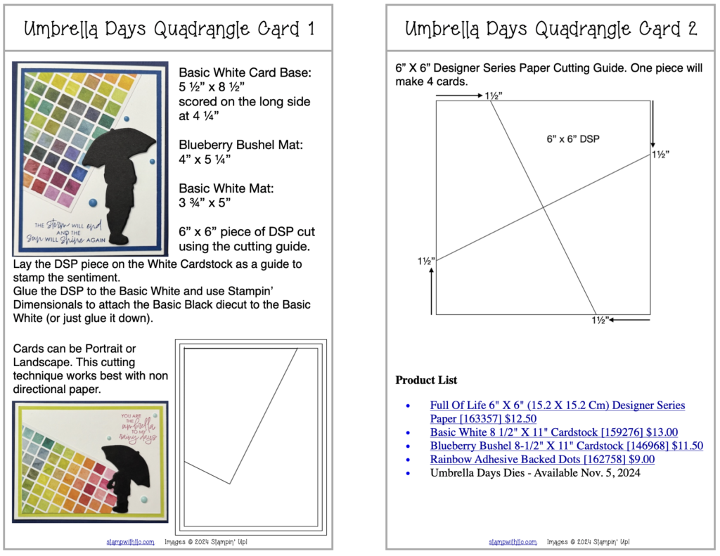 Umbrella Days Quadrangle Card